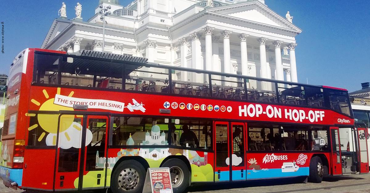 Helsinki Bus city tour - Hop on Hop off excursions - HOHO bus Helsinki.